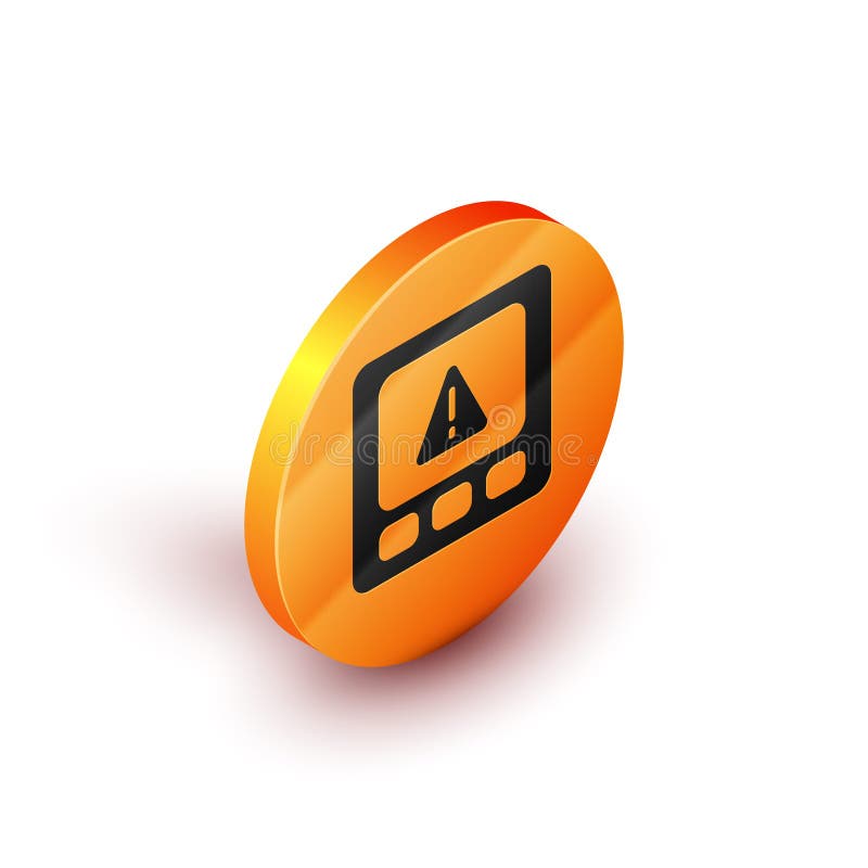 Isometric Gps Device Error Icon Isolated on White Background. Orange ...