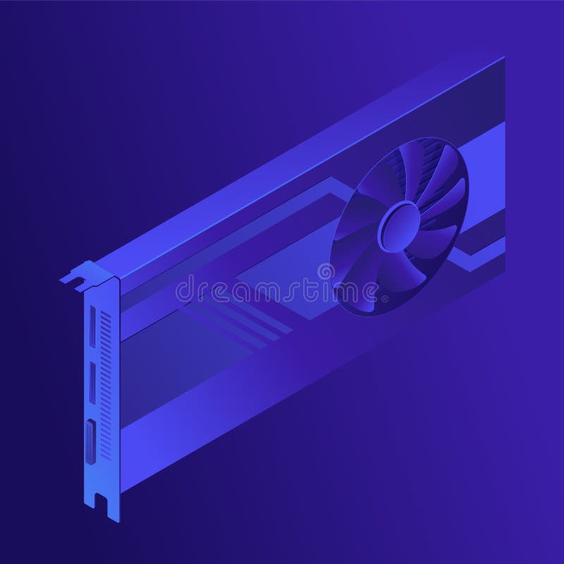 Isometric GPU Mining Concept. Stock Vector - Illustration of graphic ...
