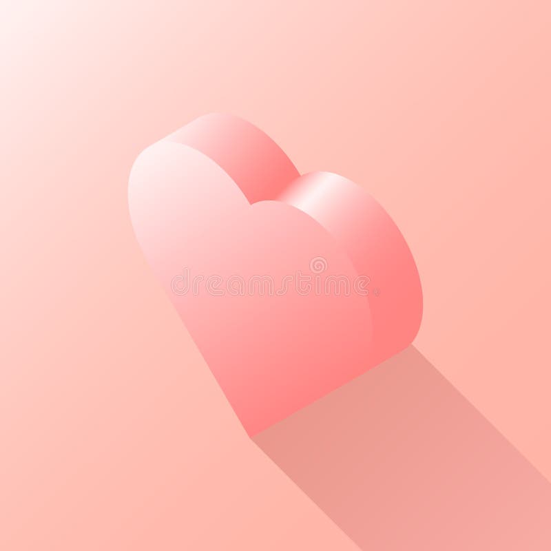 Isometric Gradient Pink Heart. Valentine S Day Vector Illustration ...