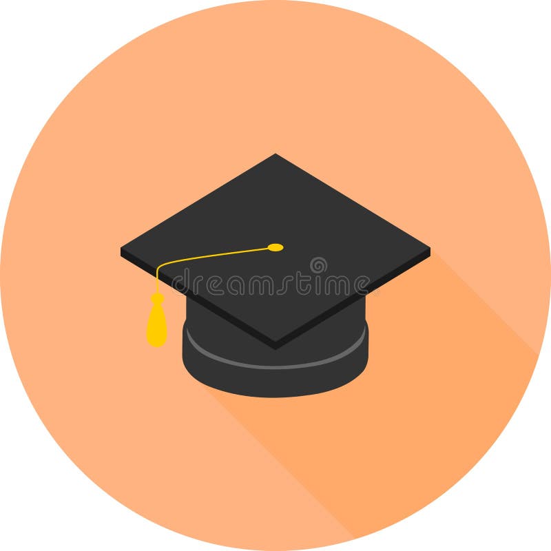 Isometric Graduate`s Cap in Circle Icon. Confederate. Symbol of the End ...