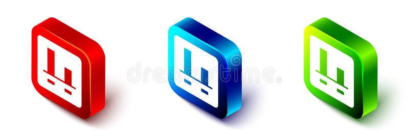 Isometric Graph, Chart, Diagram, Infographic Icon Isolated on White ...