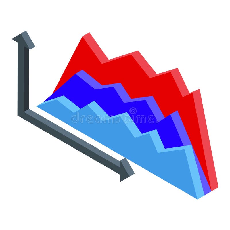 Isometric Graph Showing Different Trends with Ups and Downs Stock ...