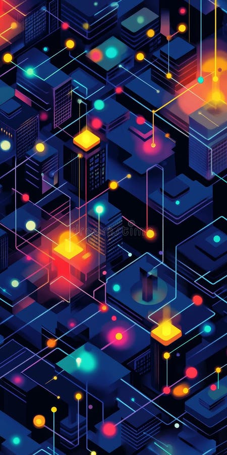 Isometric Graphic of Connected Dots and Big Data in Urban Landscape ...