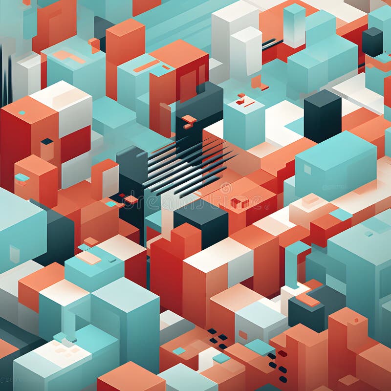 Isometric Graphic Contrast Abstract Background, Generated AI Stock ...