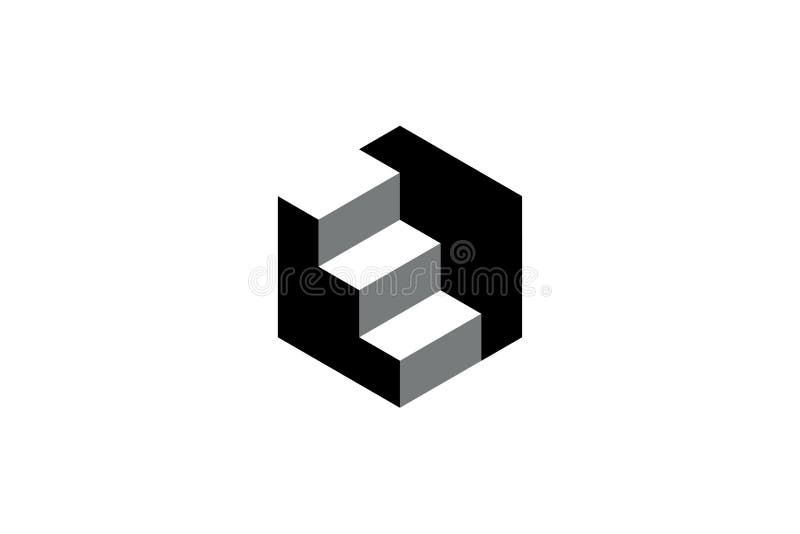 Isometric Gray Staircase with Supporting Wall. 3D Geometric Stairs ...