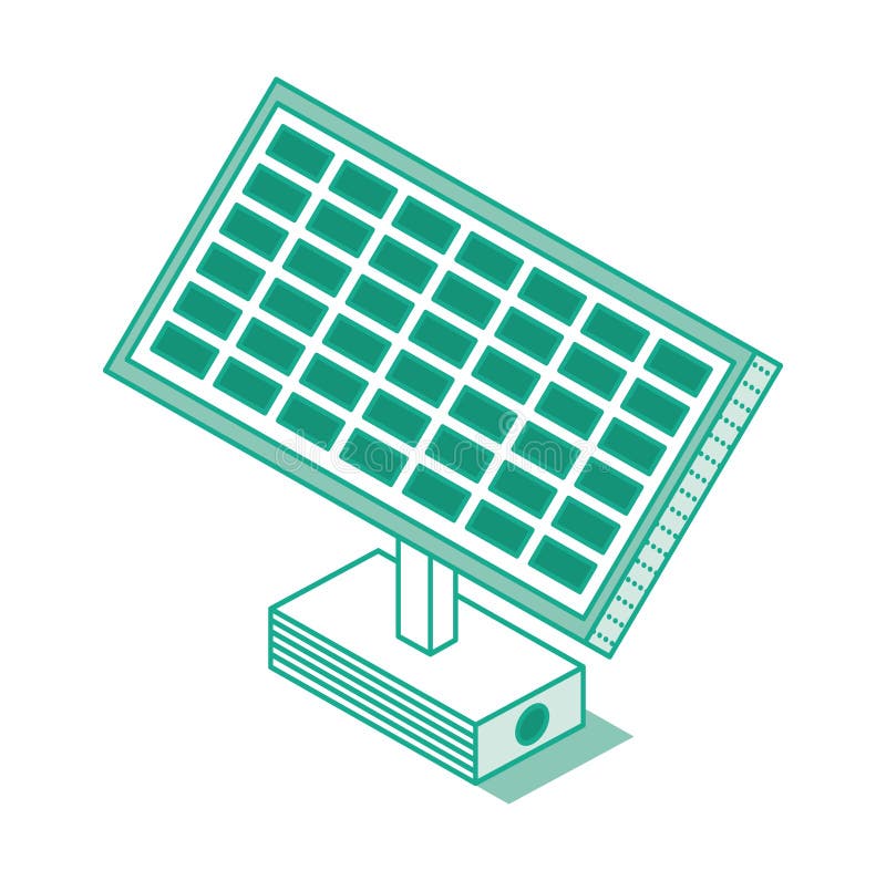 Isometric Solar Battery Panel Isolated on White Background. Generation ...