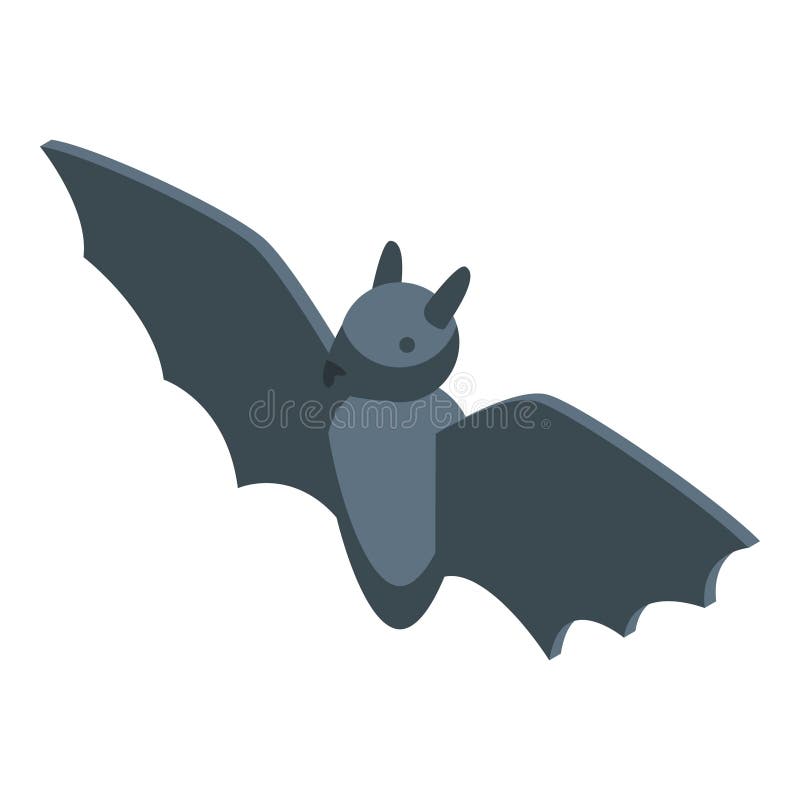 Isometric Grey Bat Spreading Its Wings Stock Vector - Illustration of ...