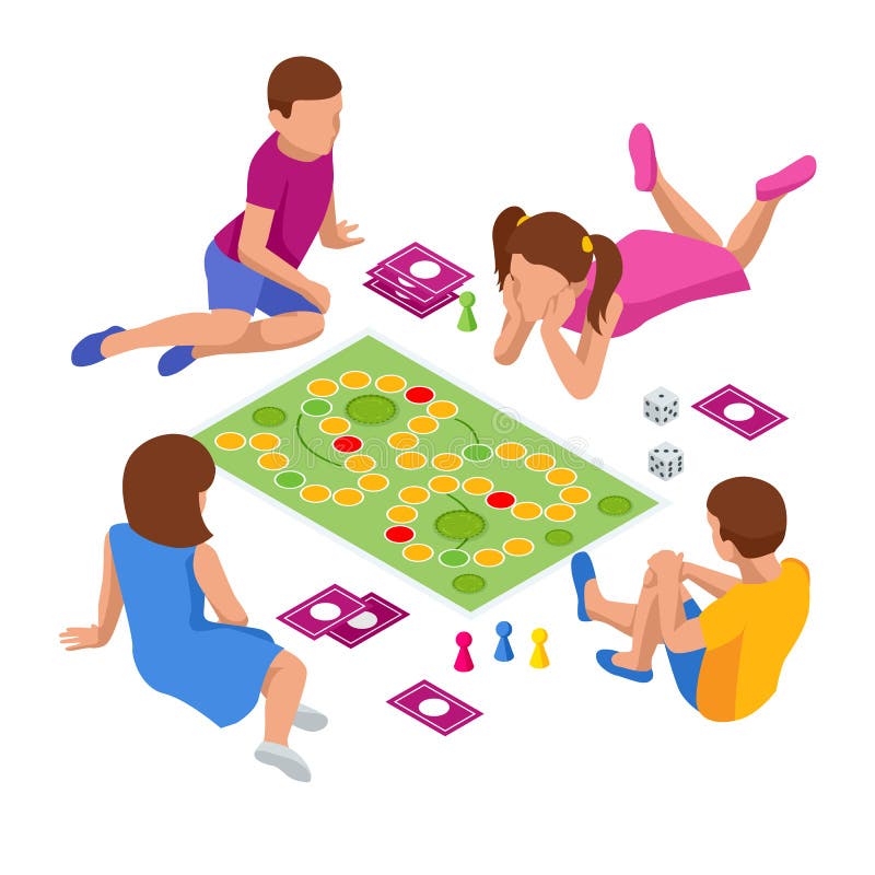 Isometric Group of Creative Friends Sitting on the Carpet. Children ...
