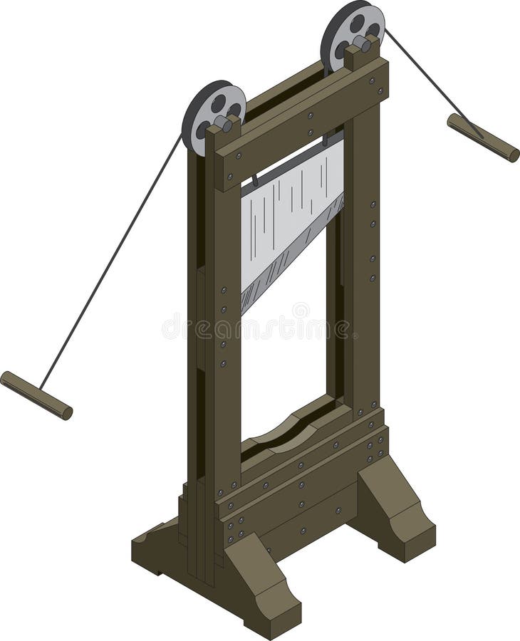 Isometric Guillotine Model. Raster Illustration Stock Illustration ...