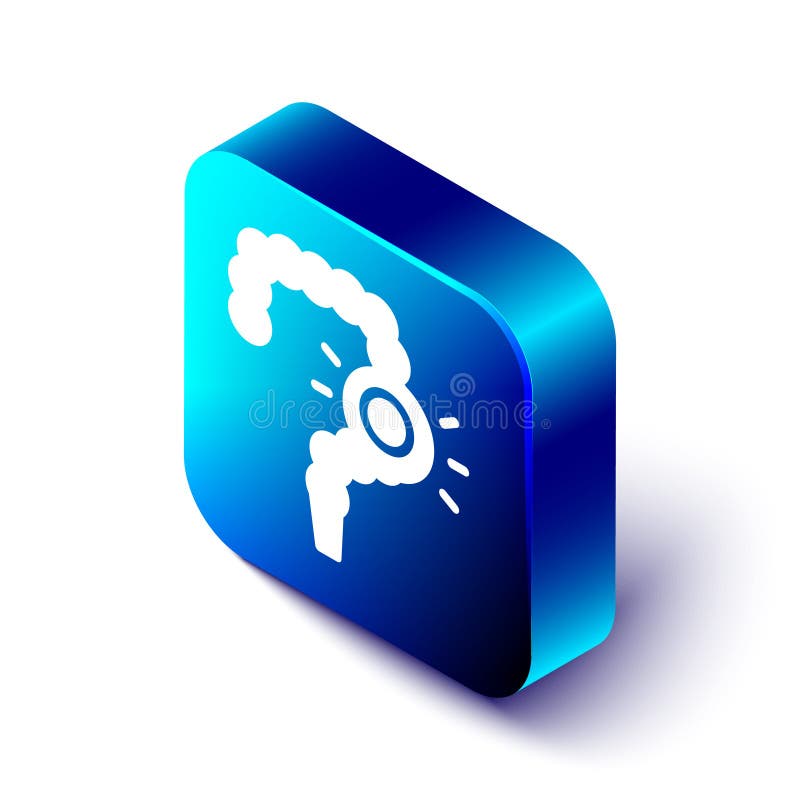 Isometric Gut Constipation Icon Isolated on White Background. Bowel ...