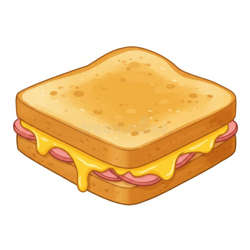 Isometric Ham and Cheese Sandwich Pixel Art on White Background ...