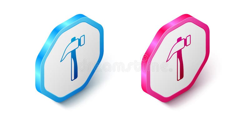 Isometric Hammer Icon Isolated on White Background. Tool for Repair ...