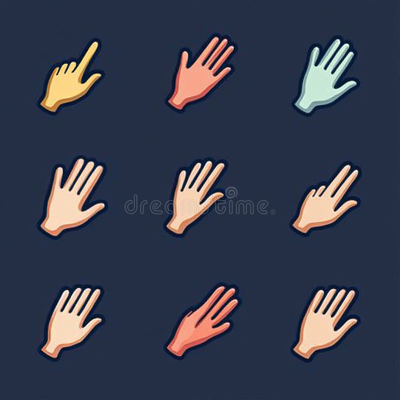 Isometric Hand Icons Set. Vector Illustration. Eps 10 Stock ...