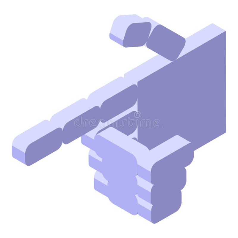 Isometric Hand Pointing Gesture Communicating Direction Stock ...