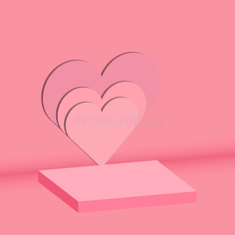 Isometric Heart Shape with Stage Stock Vector - Illustration of steel ...