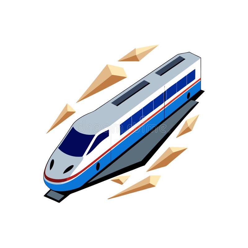 Isometric High Speed Train Illustration Vector Graphic Design Stock ...