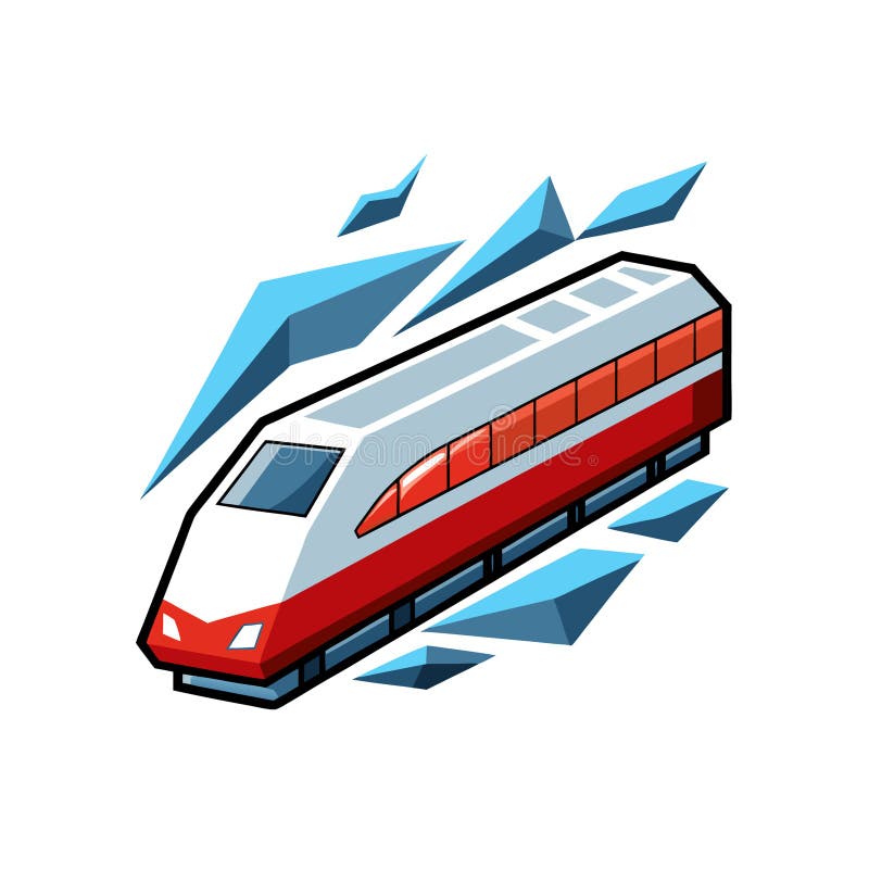 Isometric High-Speed Train Vector Illustration on White Background ...