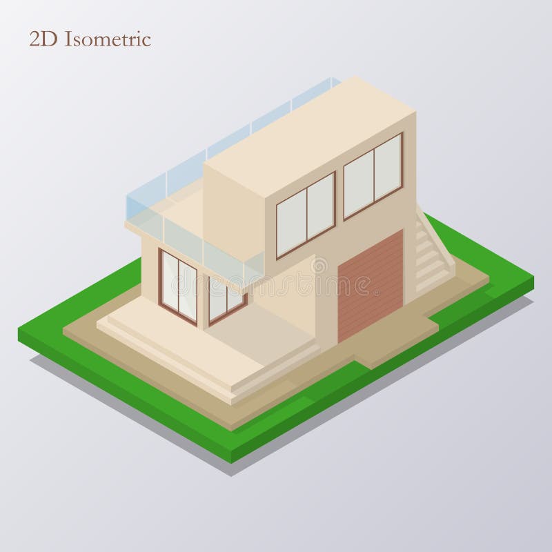 Isometric High Tech House on Blue Background. Vector Illustration ...