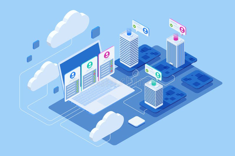 Isometric Hiring and Recruitment Concept. File Manager, Data Storage ...