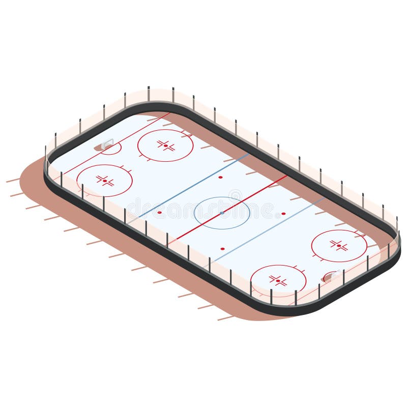 Isometric Hockey Ring with Fence Stock Vector - Illustration of game ...