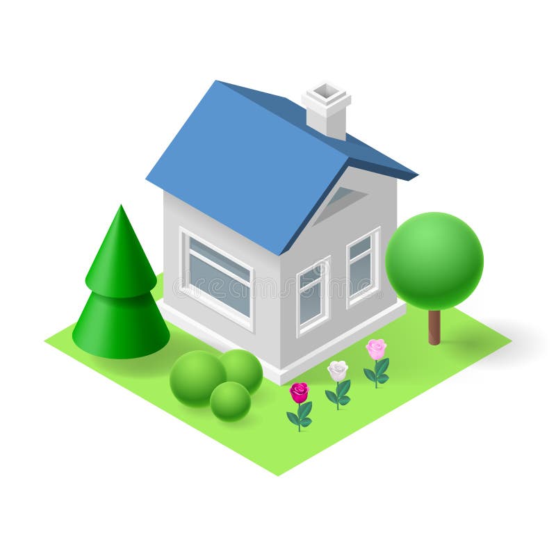 Isometric home stock vector. Illustration of icon, model - 54392885