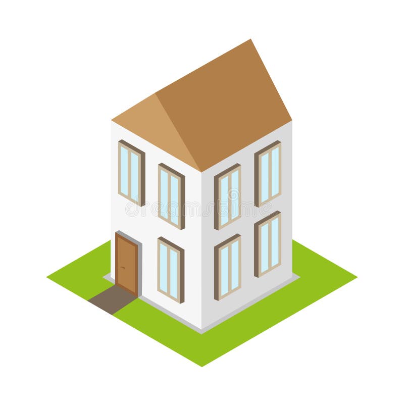 Isometric Home House 3d Flat Building Stock Vector - Illustration of ...