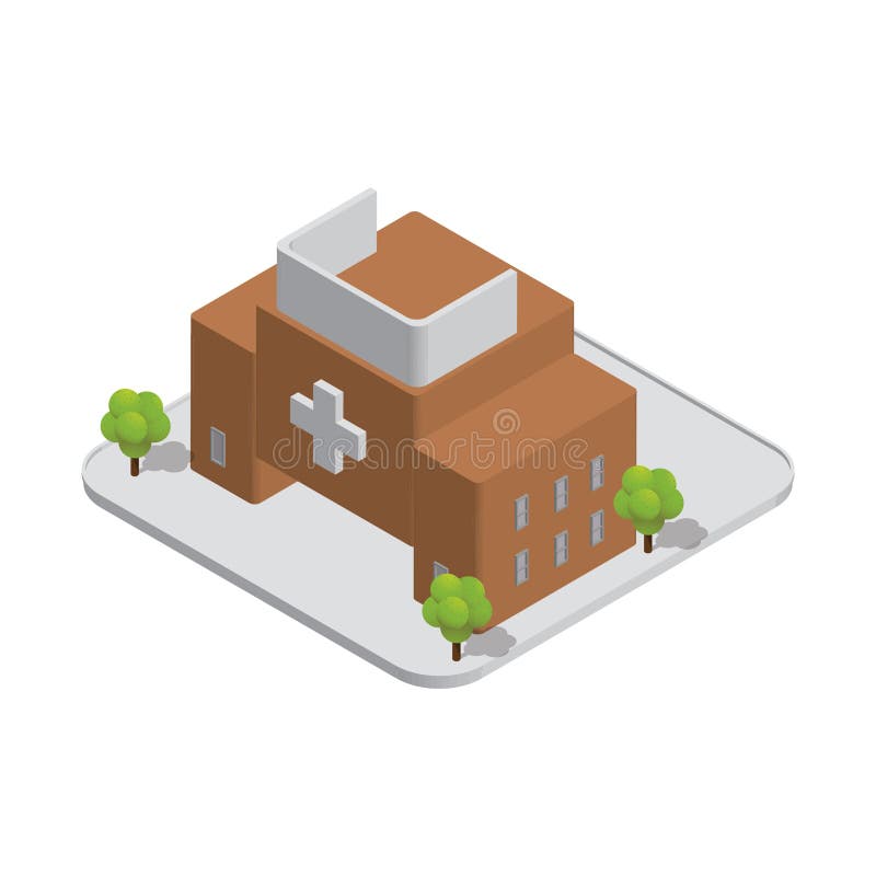 Isometric Hospital Building. Vector Illustration Decorative Design ...
