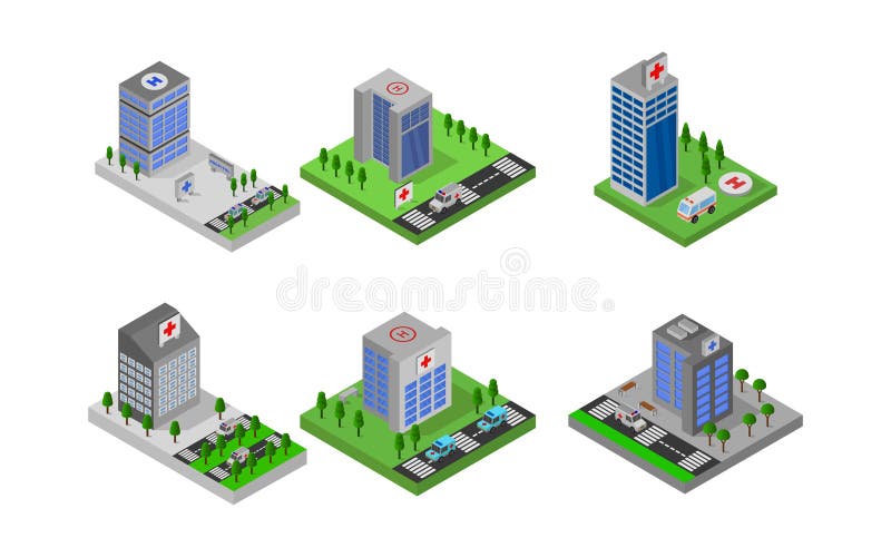 Isometric Hospital Room Vector Graphic Illustration. Stock Illustration ...