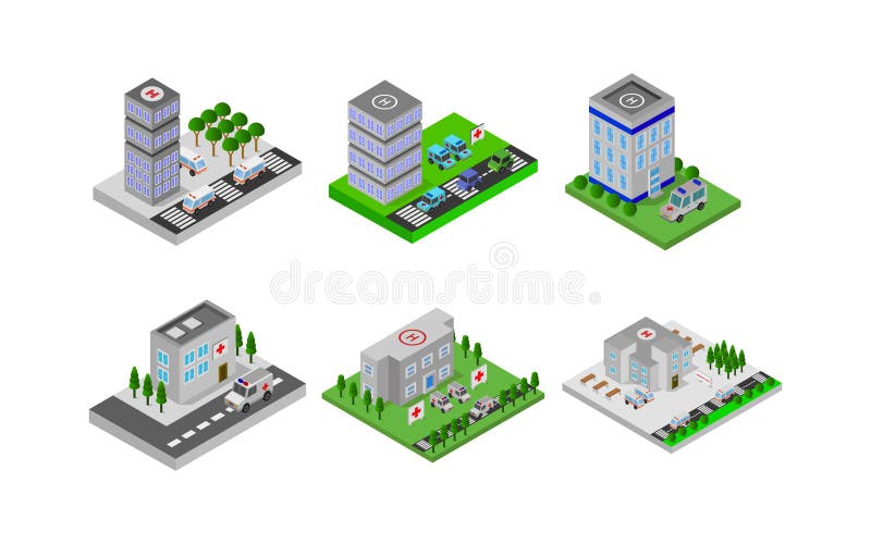Isometric Hospital Room Vector Graphic Illustration. Stock Illustration ...