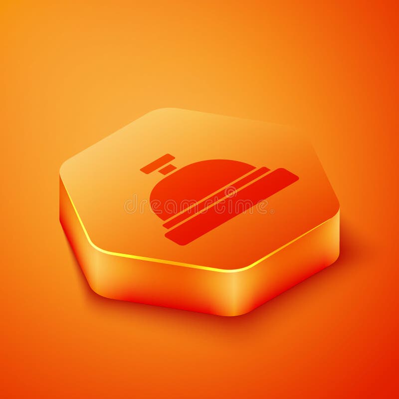 Isometric Hotel Service Bell Icon Isolated on Orange Background ...