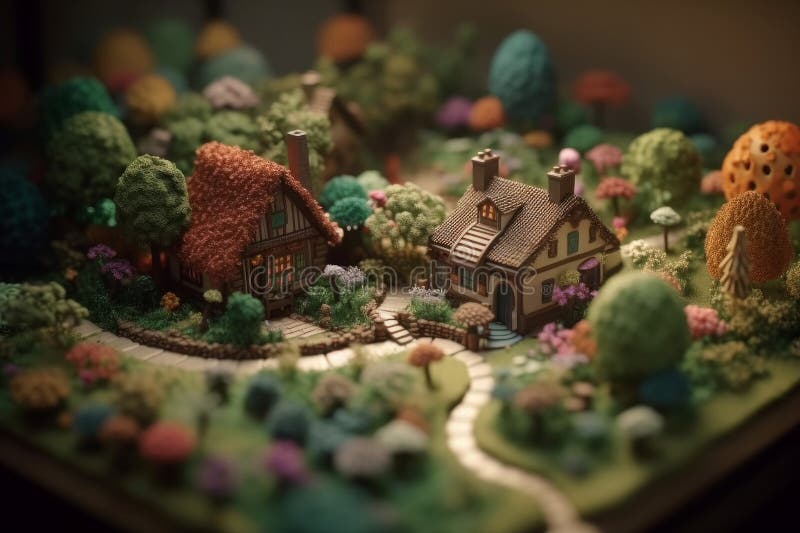 Isometric House Clay. Generate AI Stock Illustration - Illustration of ...