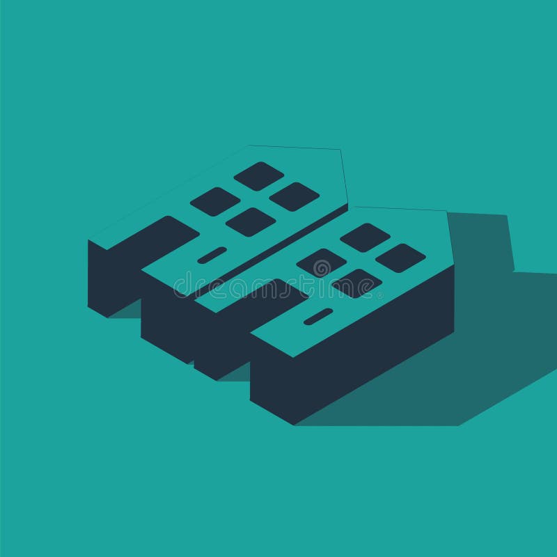 Isometric House Icon Isolated on Green Background. Home Symbol Stock ...