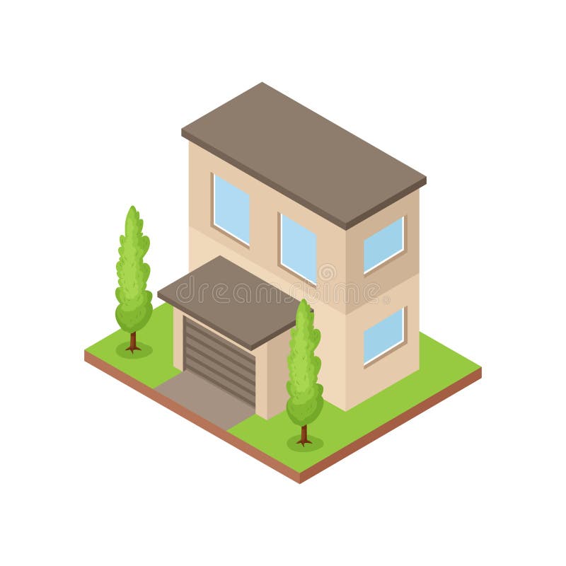 Isometric House Icon stock vector. Illustration of dwelling - 217644430