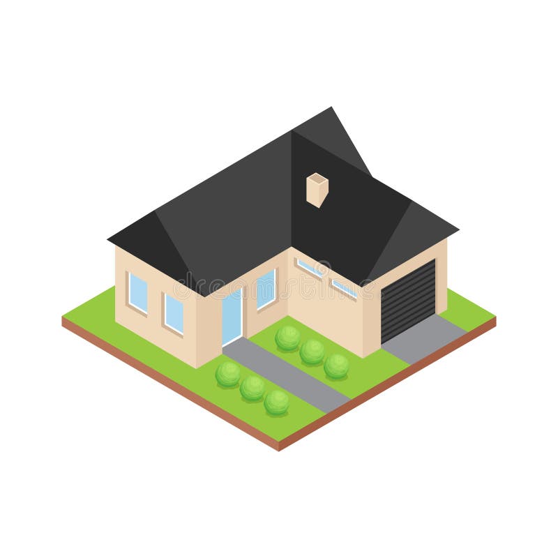 Isometric House Illustration Stock Vector - Illustration of estate ...
