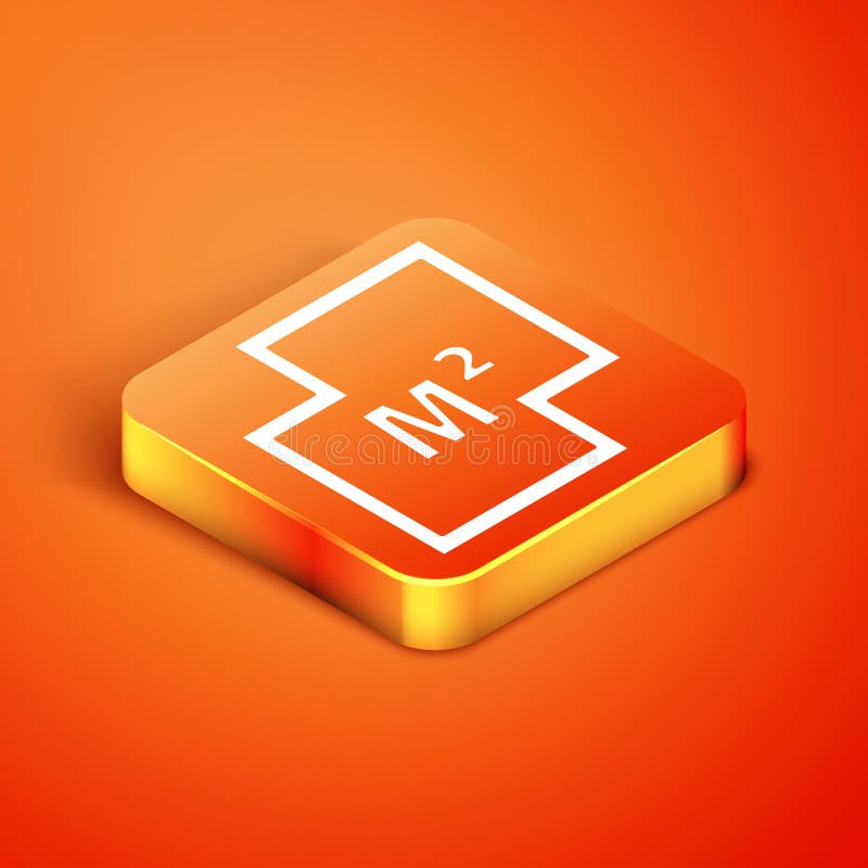 Isometric House Plan Icon Isolated on Orange Background. Vector Stock ...