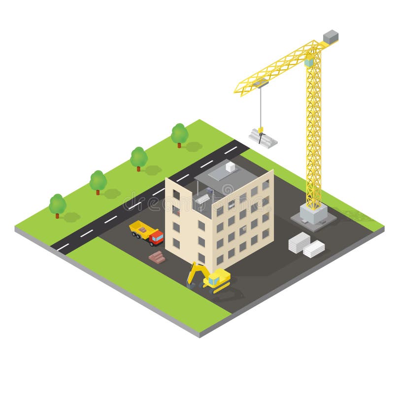 City Map Set 04 Tiles Isometric Stock Vector - Illustration of real ...