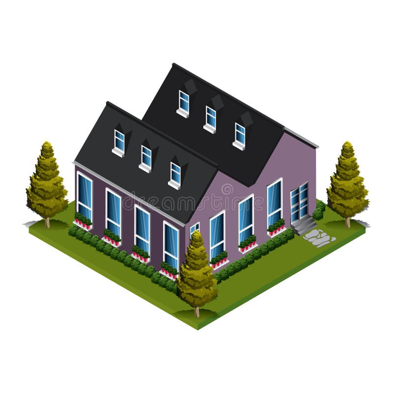Isometric House. Vector Illustration Decorative Design Stock Vector ...