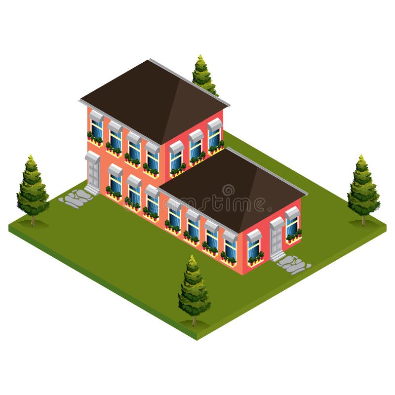 Isometric House. Vector Illustration Decorative Design Stock Vector ...