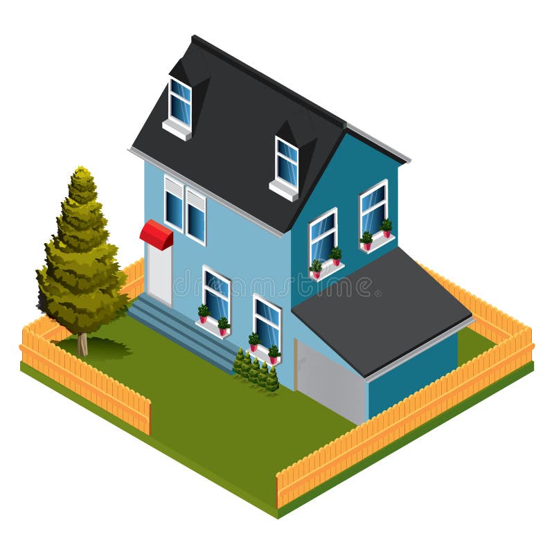 Isometric House. Vector Illustration Decorative Design Stock Vector ...