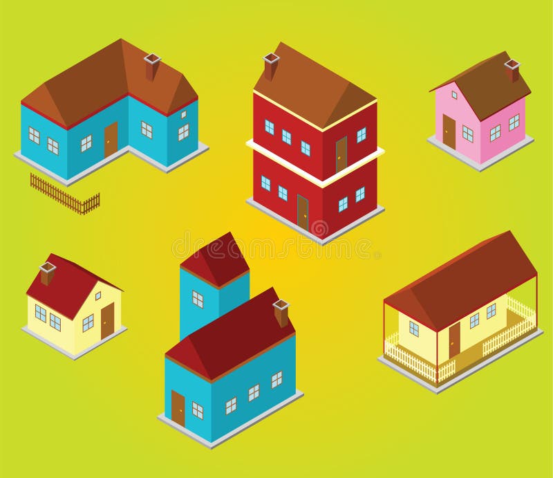 Isometric Old Building - American Barn Set Tiles Stock Vector ...