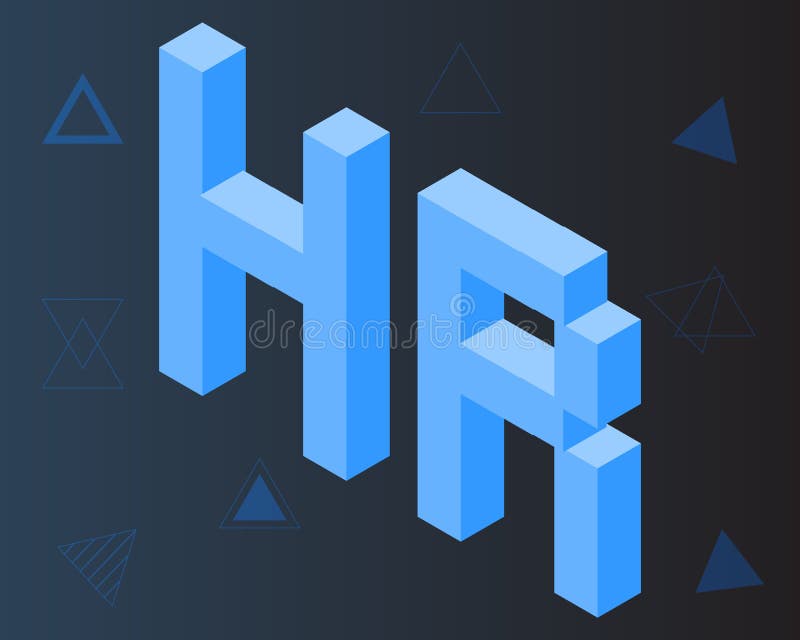 Isometric HR or Human Resources Word for Banner Stock Vector ...
