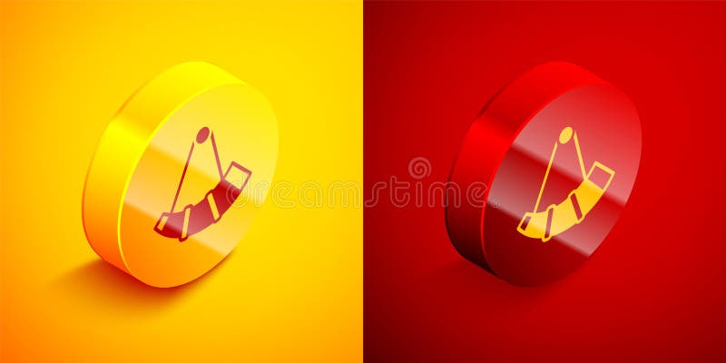 Isometric Hunting Horn Icon Isolated on Orange and Red Background ...