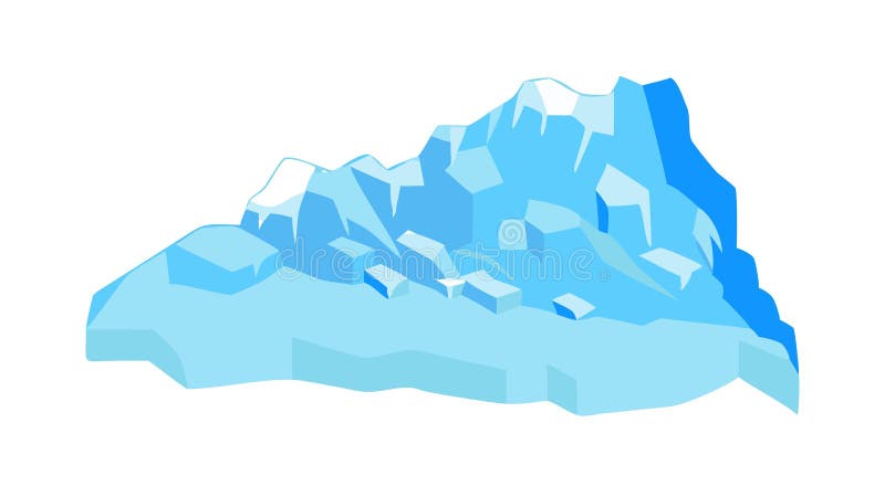 Isometric Iceberg Formation, Cold Environment, Vector Design Generative ...