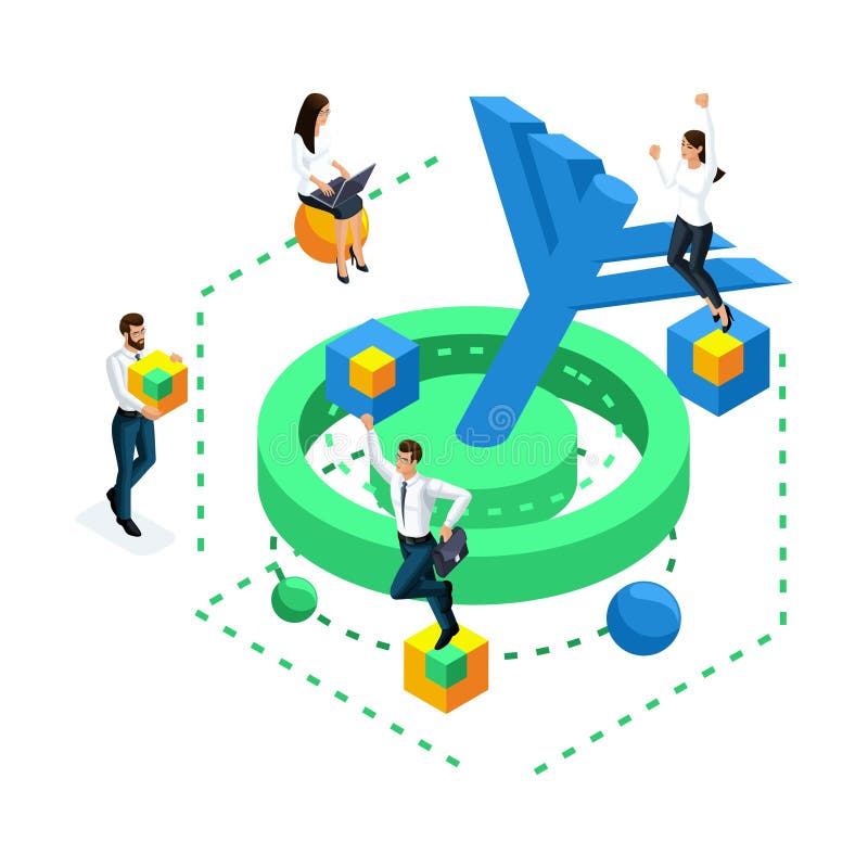 Isometric Icon Achieving the Goal, Concept of Solving the Problem in ...