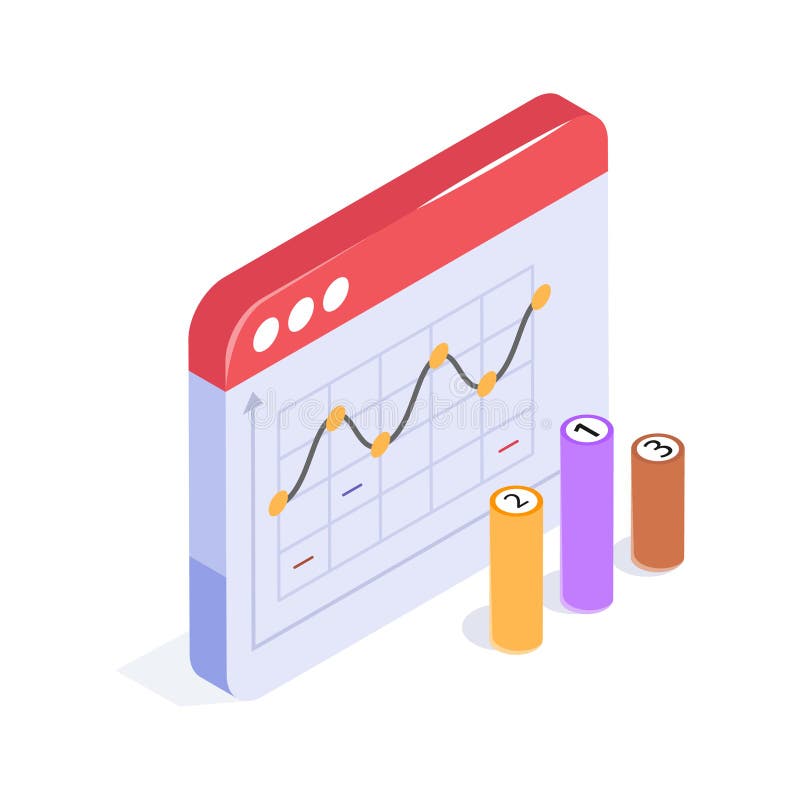 An Isometric Icon of Business Report in Modern Style Stock Vector ...