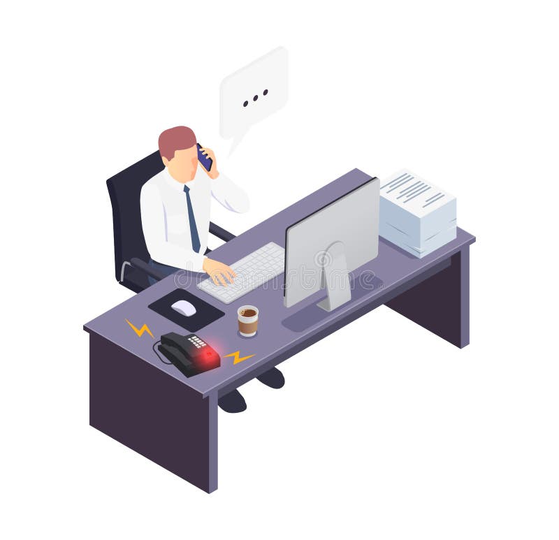 Busy Office Worker Stock Illustrations – 13,173 Busy Office Worker ...