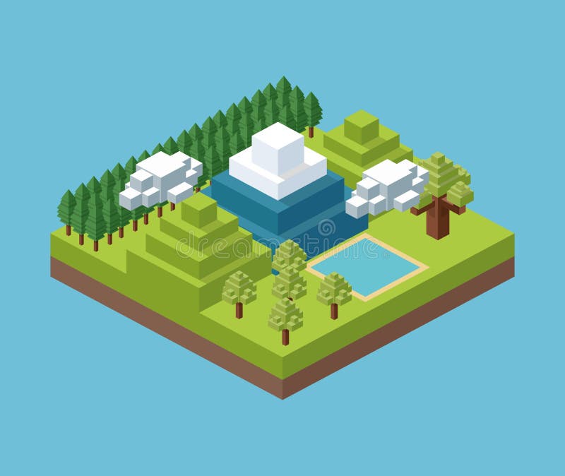 Isometric icon design stock vector. Illustration of tree - 67872122