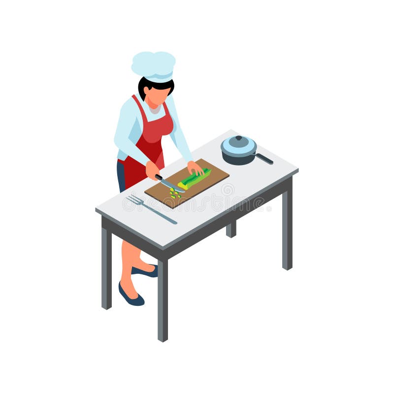 Isometric Cook Icon stock vector. Illustration of element - 228752867