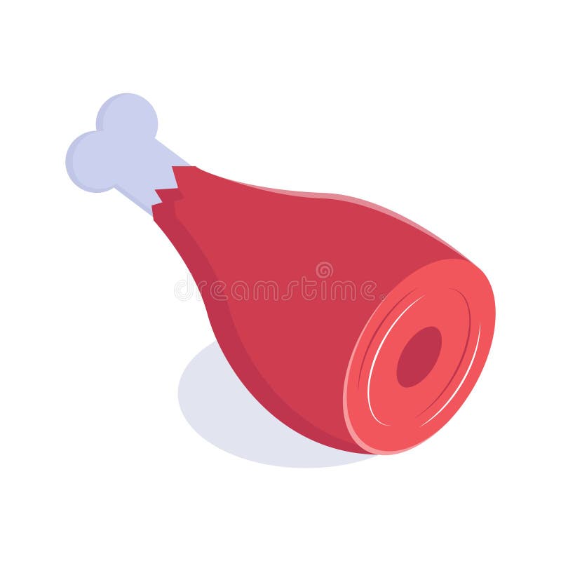 An Isometric Icon of Ham Hock in Modern Style, Ready To Use Vector ...