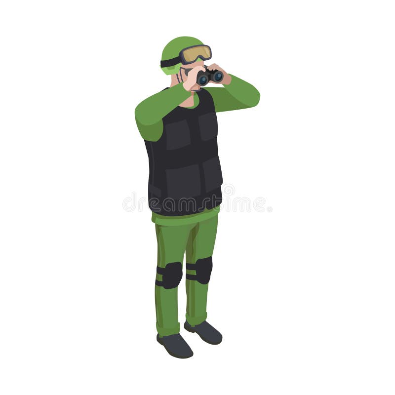 Military Man Icon stock vector. Illustration of armored - 220145978